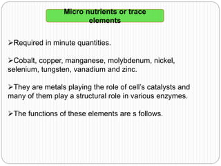 Micronutrients and growth factors | PPT
