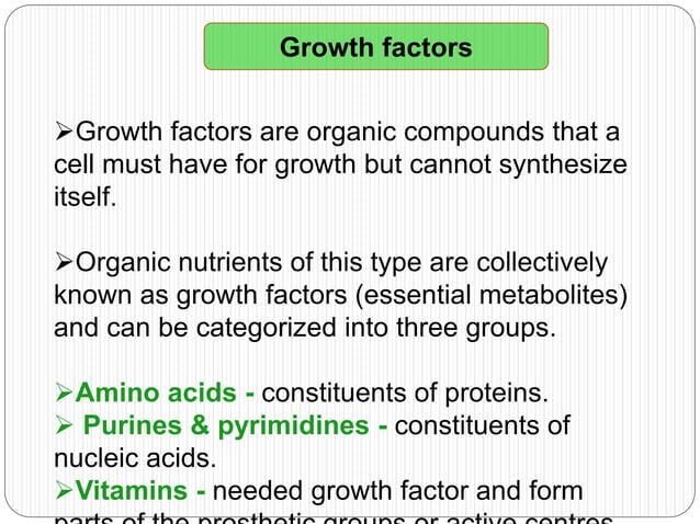 Micronutrients and growth factors | PPT