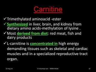 ROLE OF MICRONUTRIENTS IN INFERTILITY, ROLE OF CARNITINE BY DR SHASHWAT ...