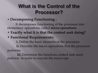 Micro operation control of processor | PPT