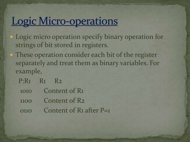 Microoperations | PPTX | Computing | Technology & Computing