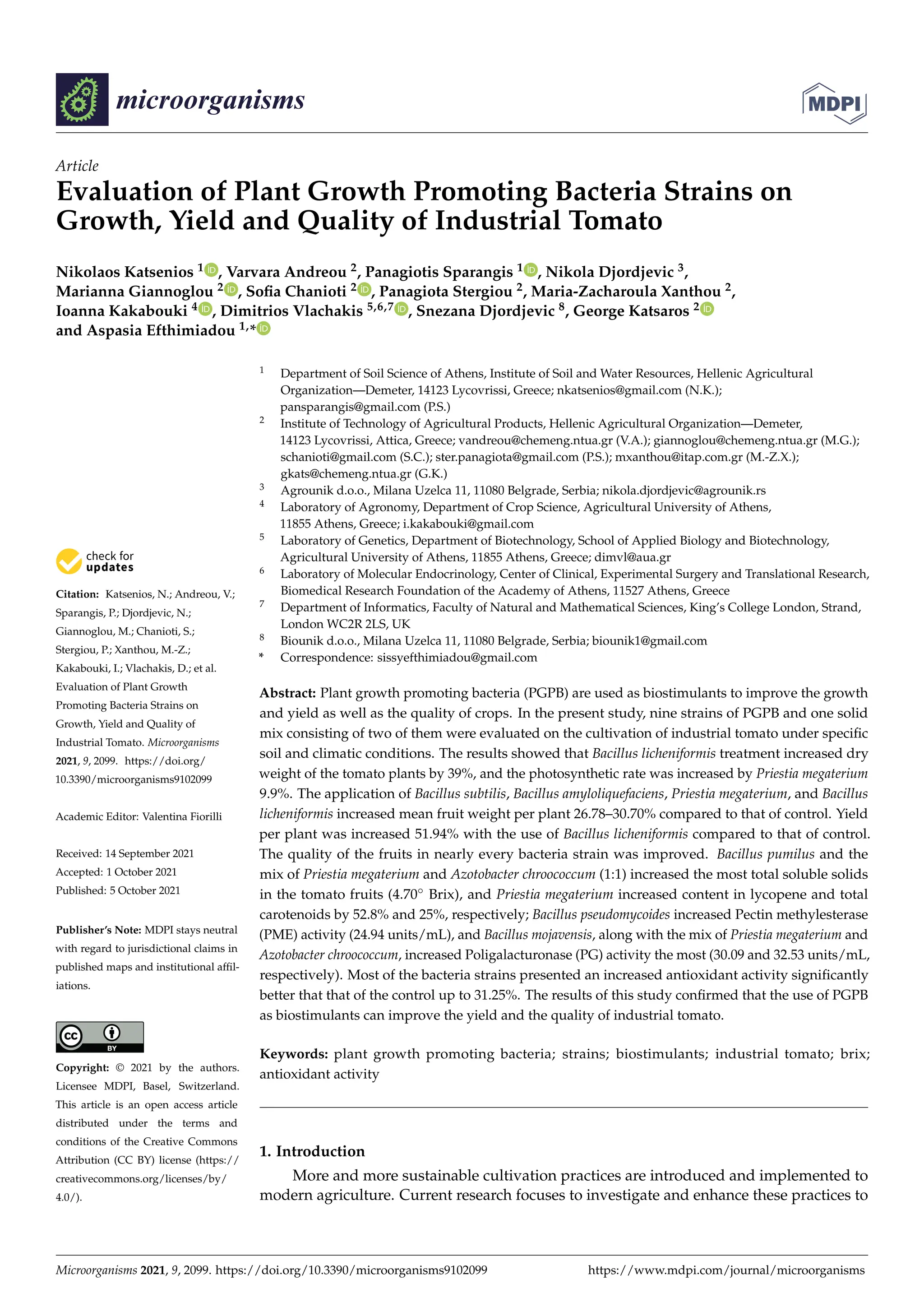 Evaluation of plant growth promoting bacteria strains | PDF