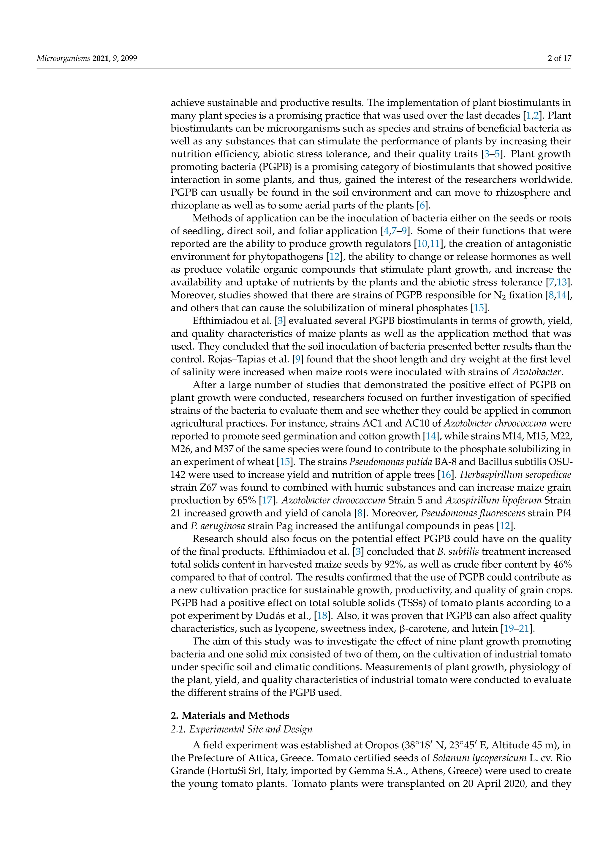 Evaluation of plant growth promoting bacteria strains | PDF