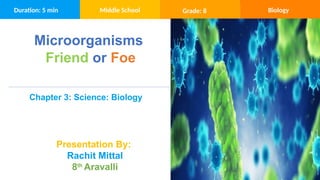 Microorganisms Science Chapter Class 8 CBSE | PPTX | Biological ...