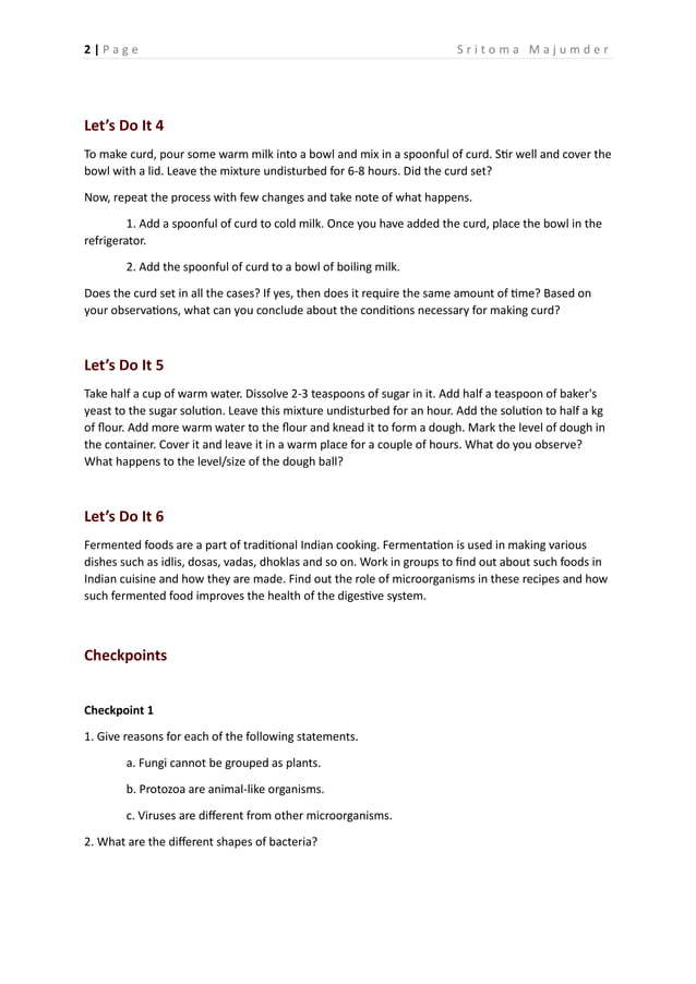 CBSE - Grade 8 - Biology - Microorganisms - Neptune Science - Exercise ...