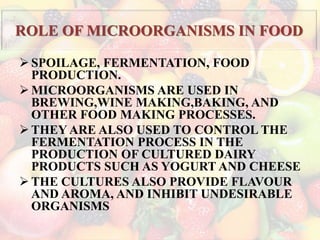 Microorganisms and their role in food technology | PPTX