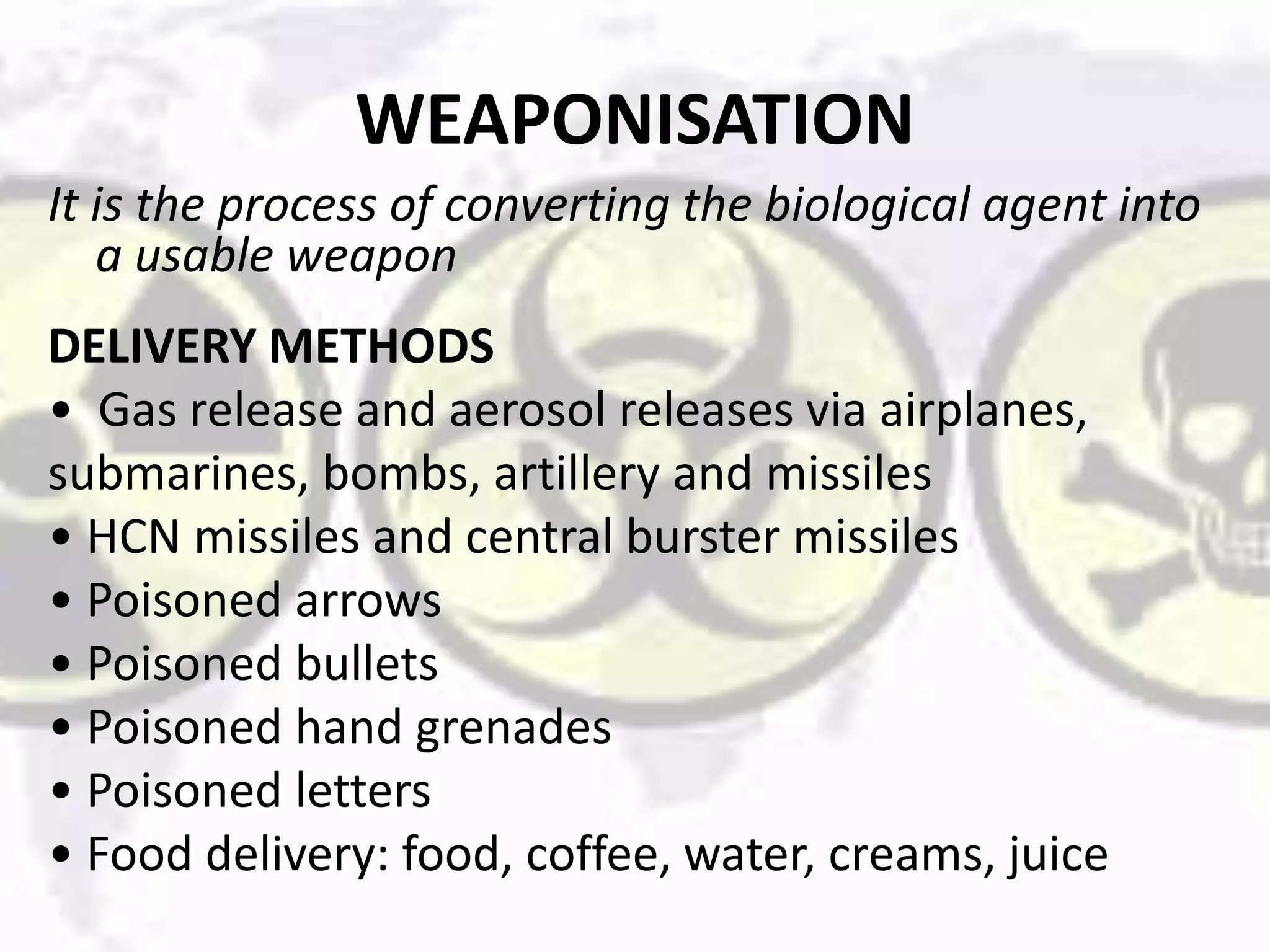 Microorganisms in biological warfare | PPTX