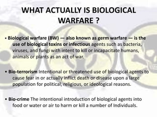 Microorganisms in biological warfare | PPTX