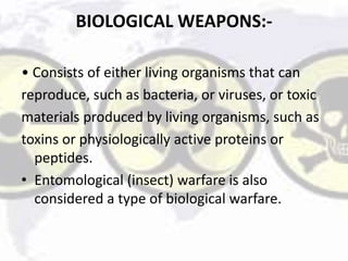 Microorganisms in biological warfare | PPTX