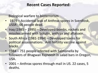 Microorganisms in biological warfare | PPTX