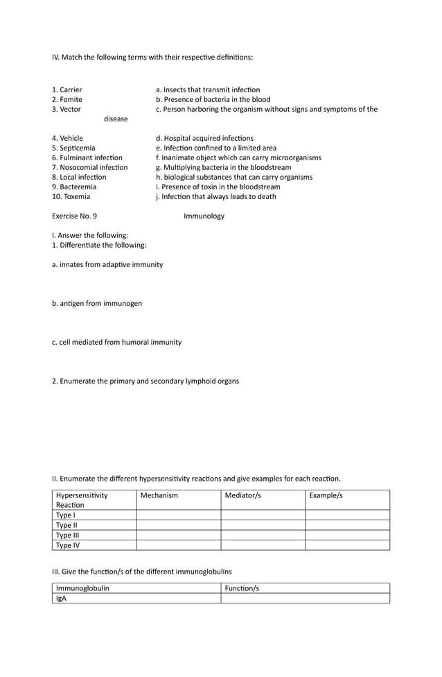 Microbiology & Parasitology Exercises Parts of the Microscope | DOCX