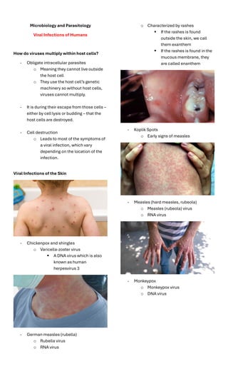 Microbiology and Parasitology Viral Infections of Humans | PDF