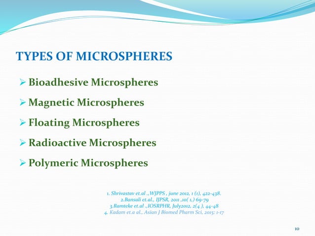 Microparticle : formulation and evaluation | PPTX | Chemistry | Science