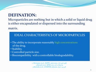 Microparticle : formulation and evaluation | PPTX