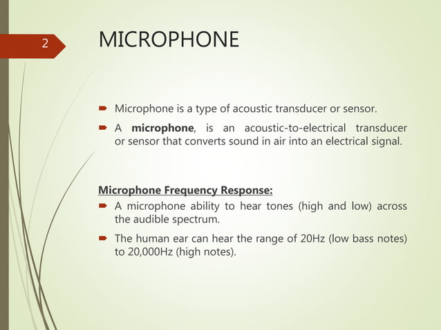 Microphone and It's Types | PPTX | Digital Audio | Computer Software and Applications