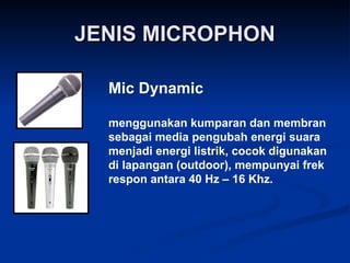jenis jenis mikropon dan prinsip kerja masing masing | PPT