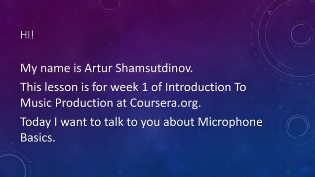 Microphone basics | PPTX