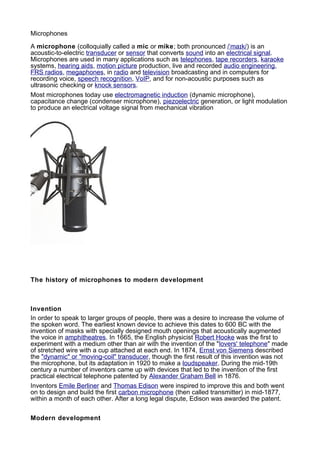 Microphone essay | PDF