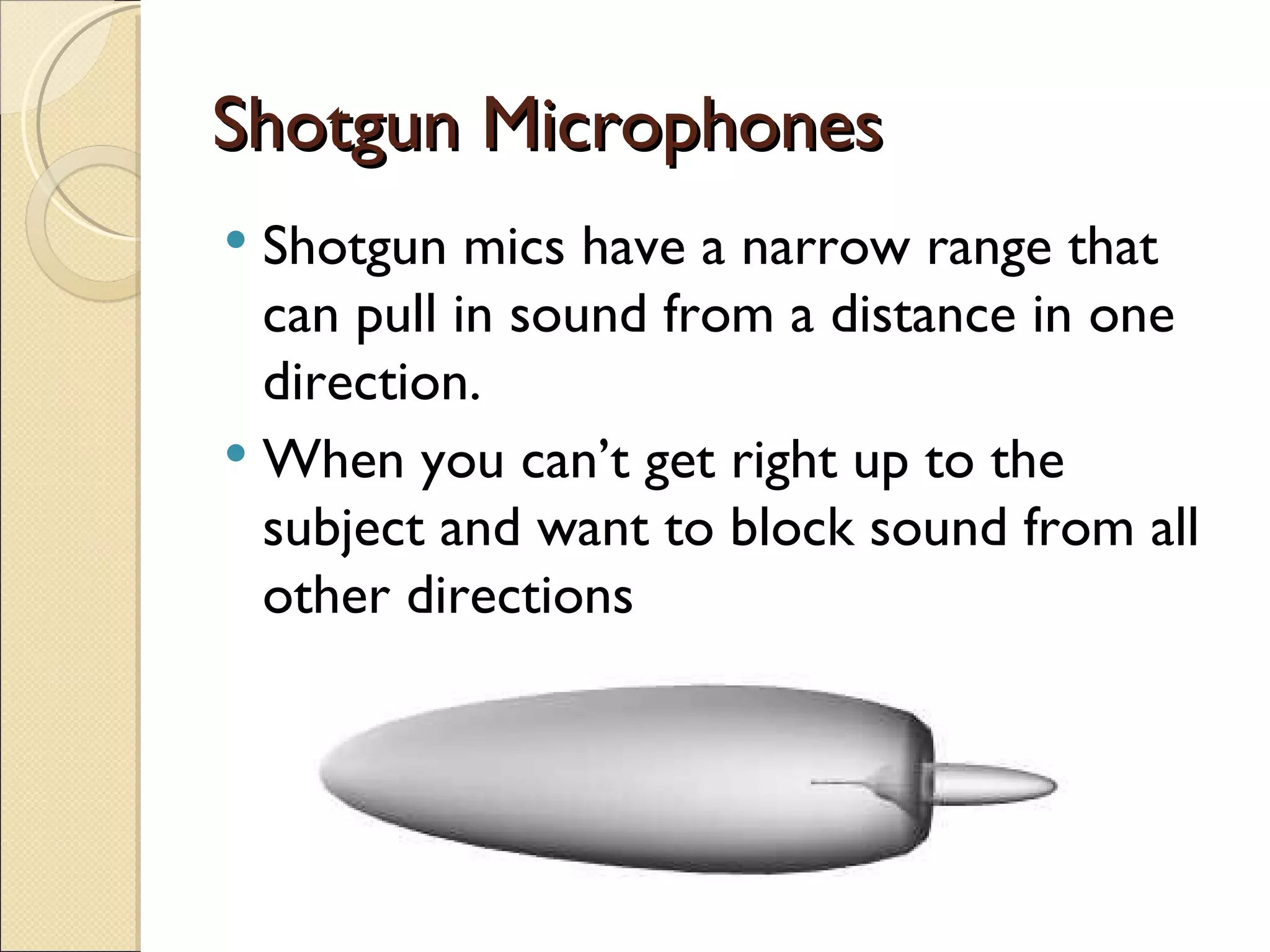 Microphone pickup patterns g | PPT
