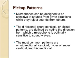 Microphone pickup patterns g | PPT