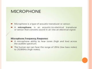 Microphones done by Priyanga KR | PPTX | Digital Audio | Computer Software and Applications