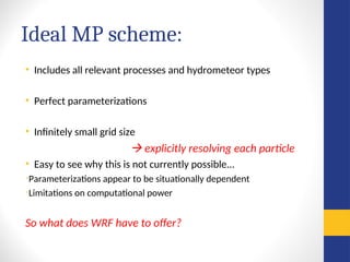 WRF model Cloud Microphysics paramterization | PPT