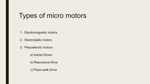 Micro piezo motors | PPTX | Physics | Science