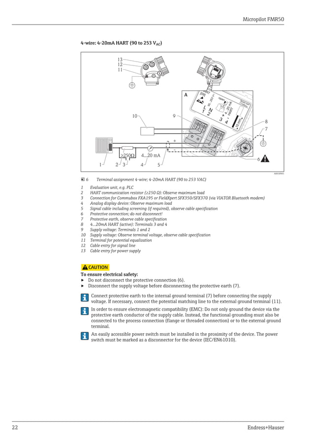 Micropilot fmr50 endress+hauser datasheet-free space radar | PDF ...