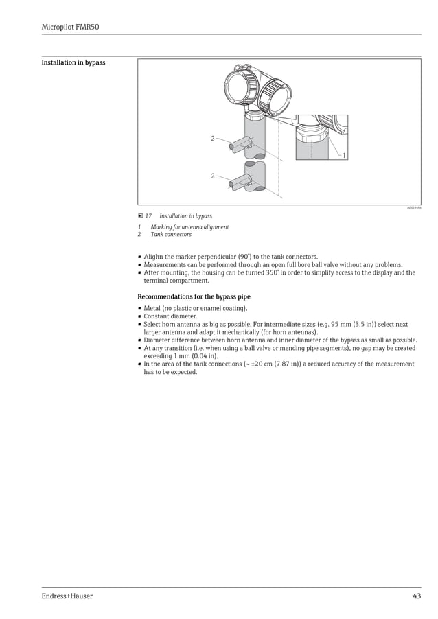 Micropilot fmr50 endress+hauser datasheet-free space radar | PDF ...
