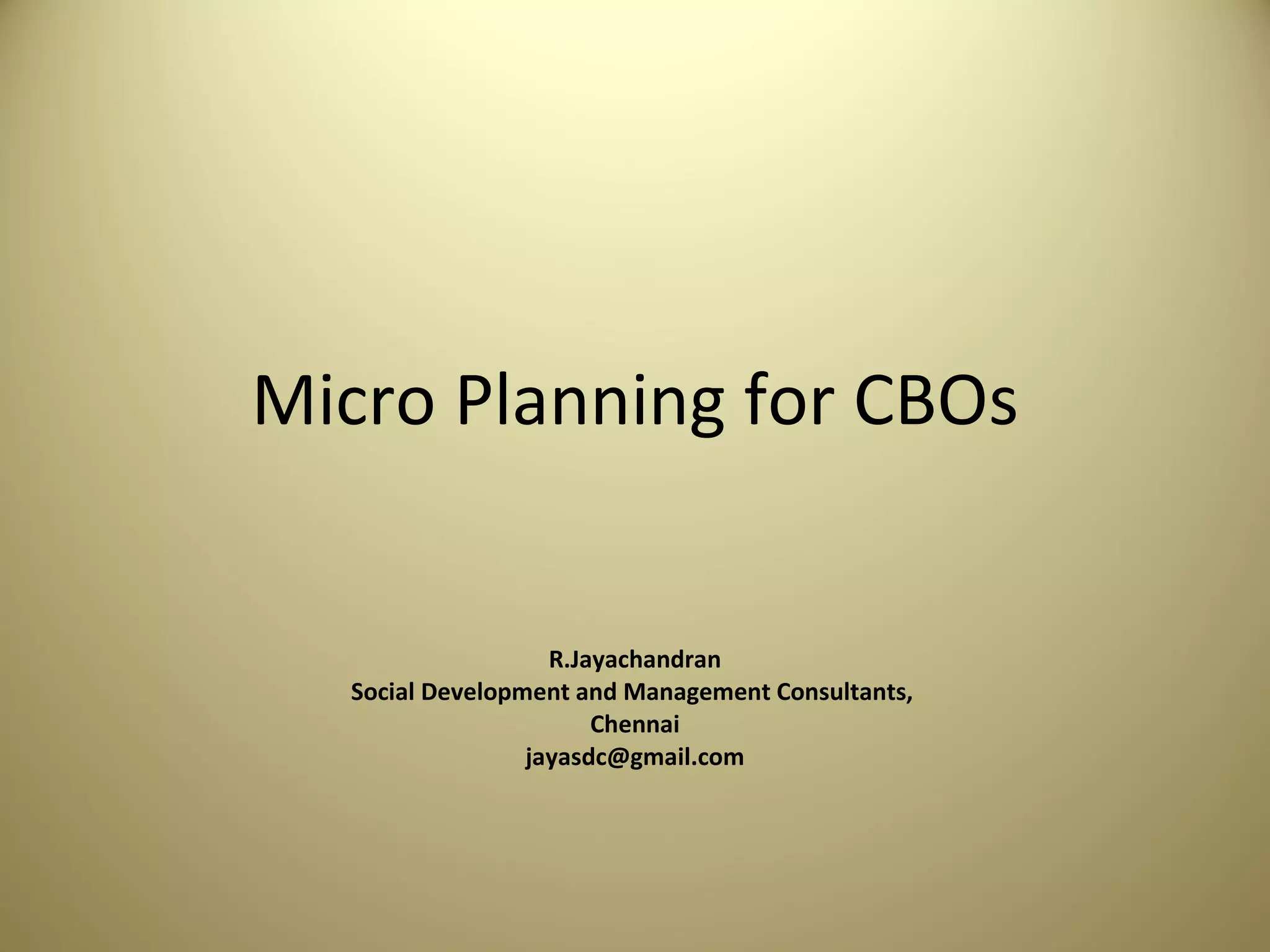 Micro planning for cb os | PPT