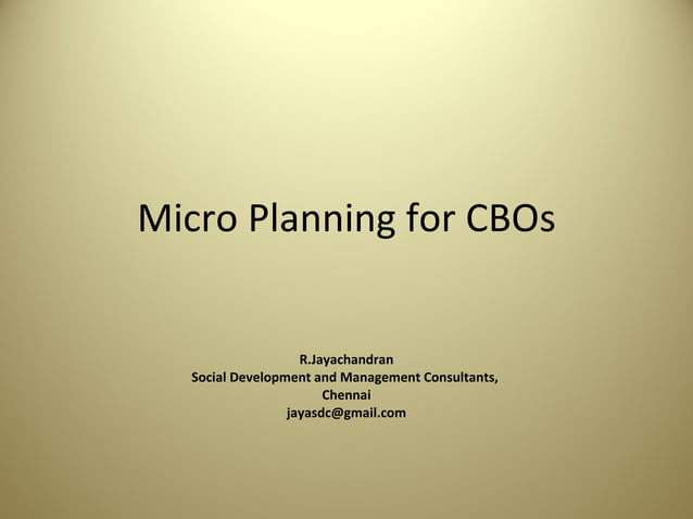 Micro planning for cb os | PPT