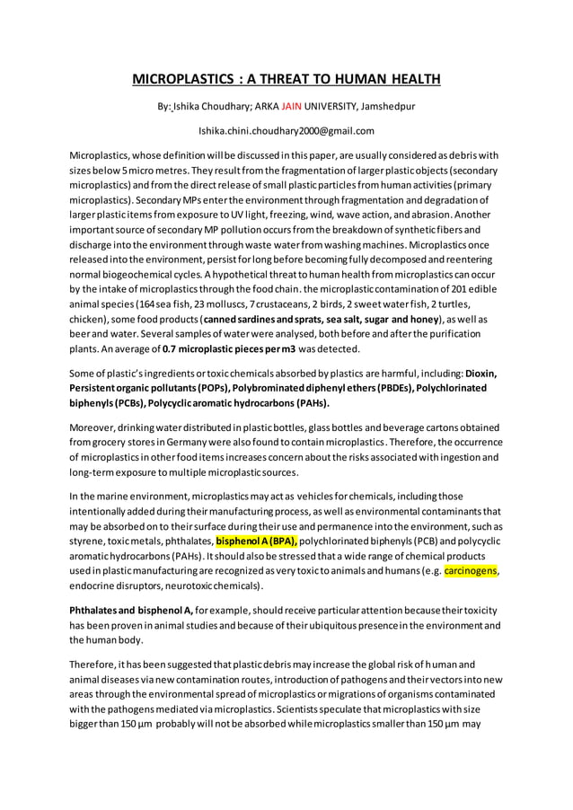 Microplastic : review article | PDF