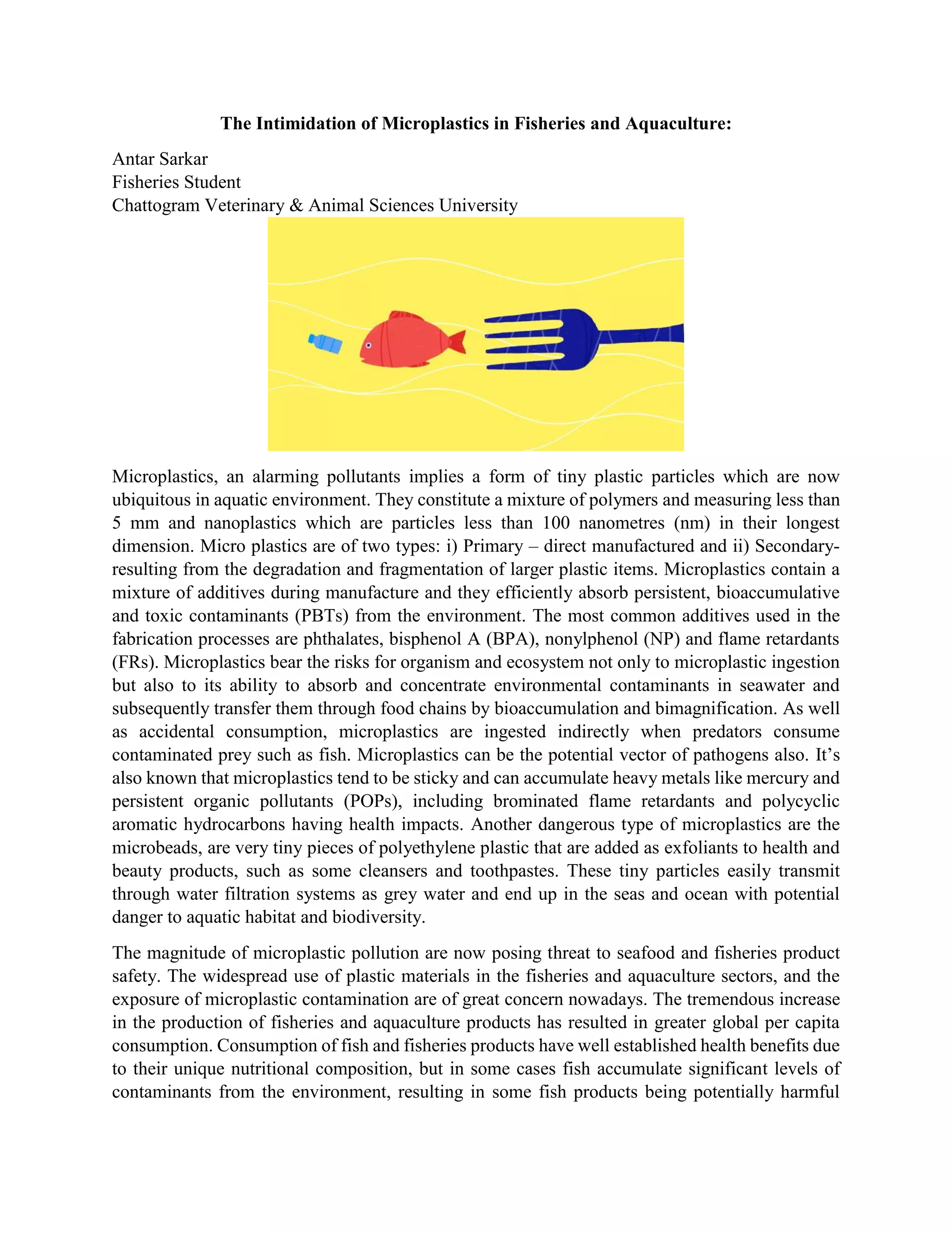 Microplastics and Fisheries | PDF