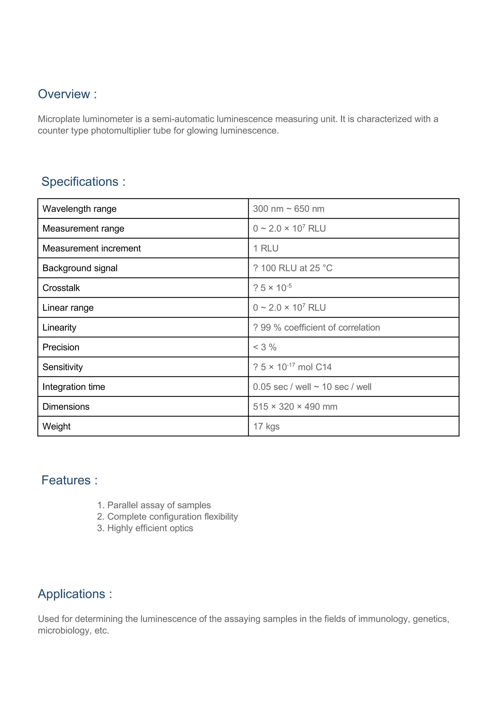 Microplate_Luminometer laboratory equipments | PDF