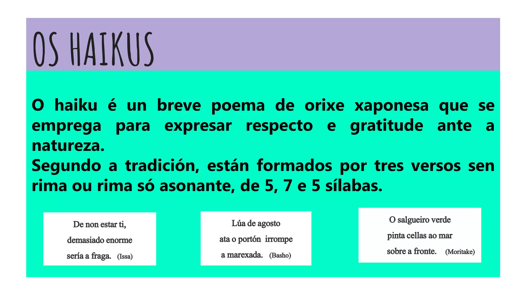 Haikus e micropoemas (guía) | PPT