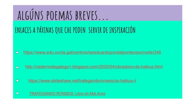 Haikus e micropoemas (guía) | PPT