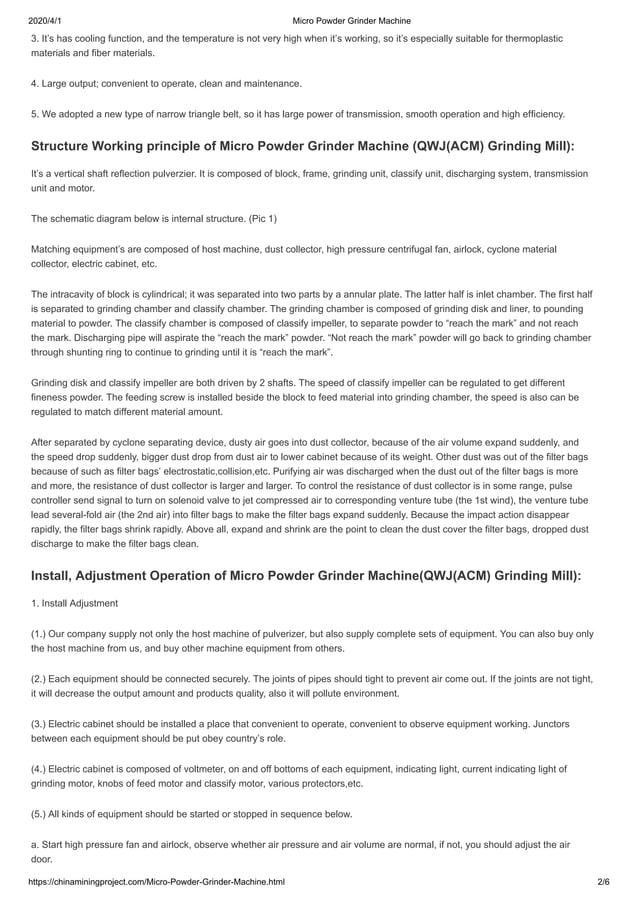 Micro powder grinder machine | PDF