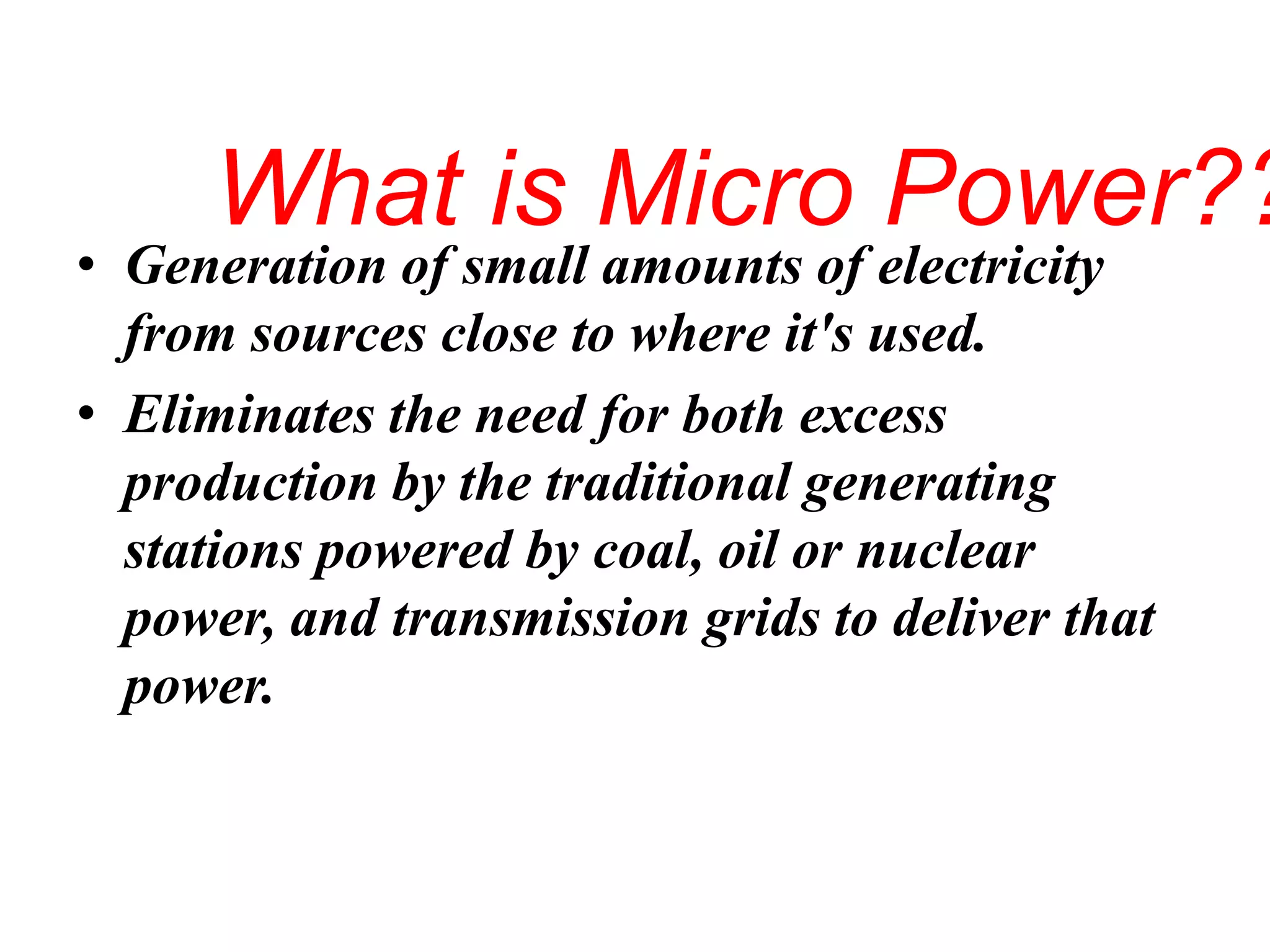Micro Power Stations | PPTX