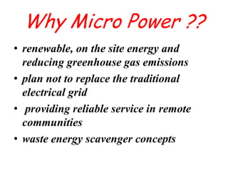 Micro Power Stations | PPTX