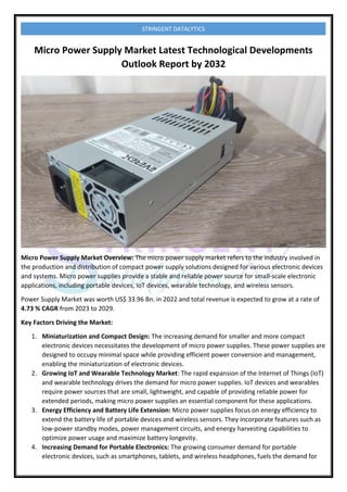 Micro Power Supply Market Latest Technological Developments Outlook ...