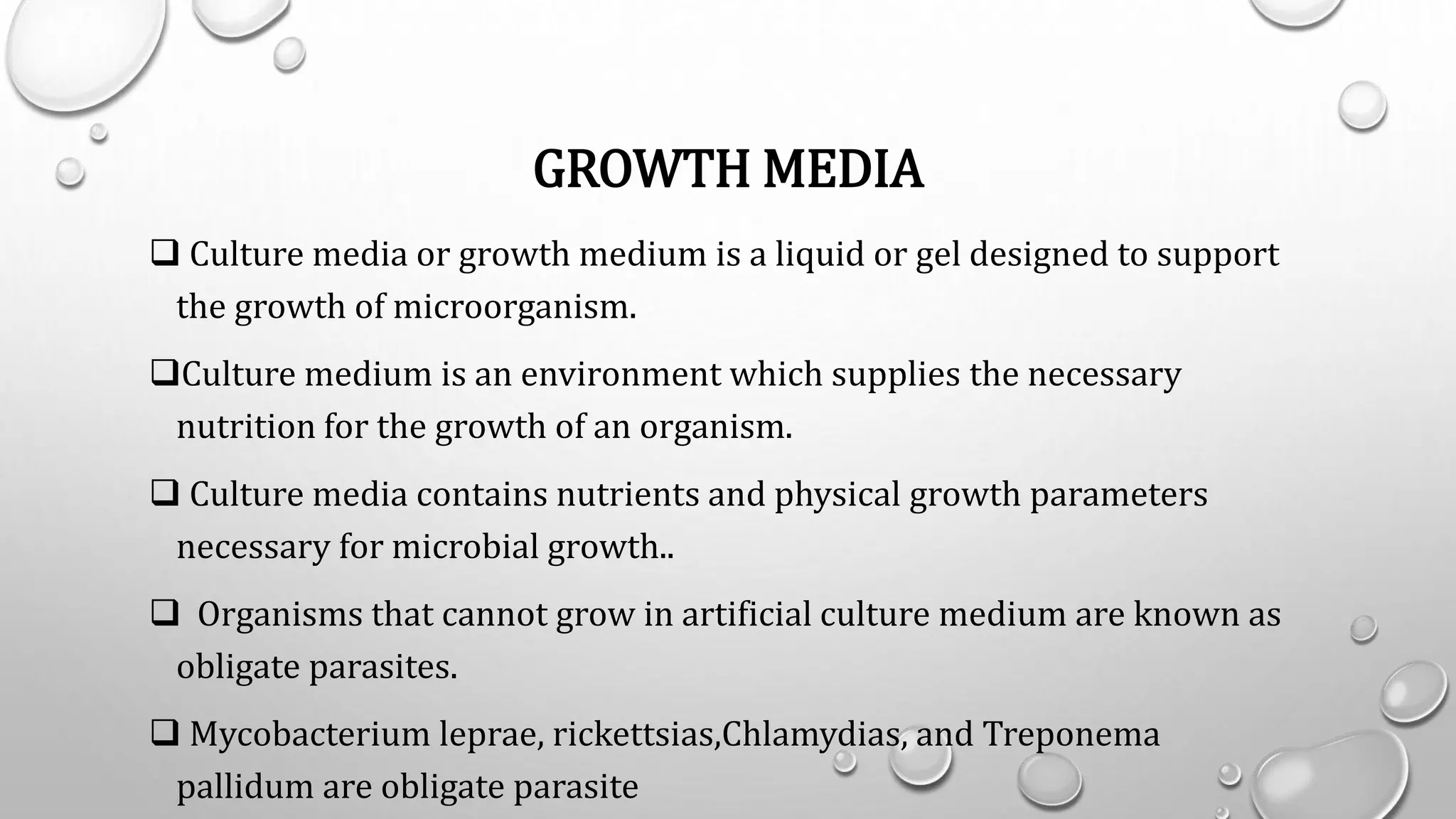 Bacterial Growth & culture media | PPTX