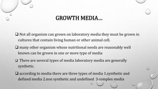 Bacterial Growth & culture media | PPTX