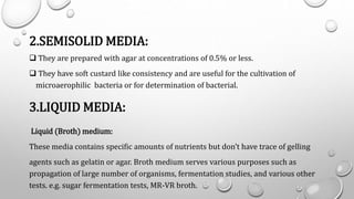Bacterial Growth & culture media | PPTX