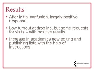 Lucy McCaul: Implementing Talis Aspire reading lists at Essex: attempts ...