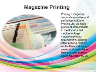 Micro Printing Ltd, facilitates affordable digital and offset printing ...