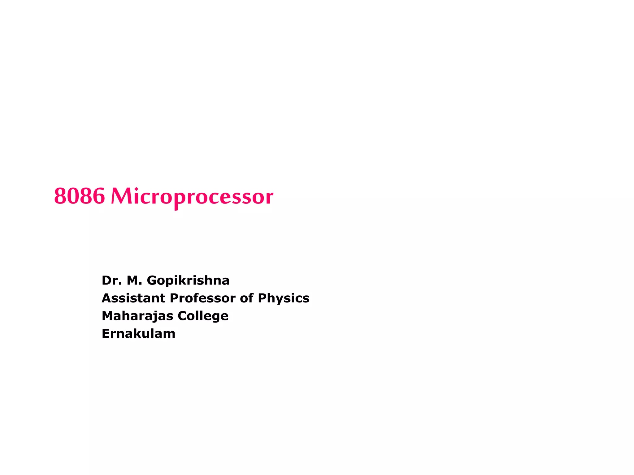 8086 Microprocessor | PPT