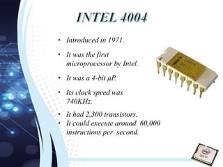 Microprocessor - A Brief History | PPT