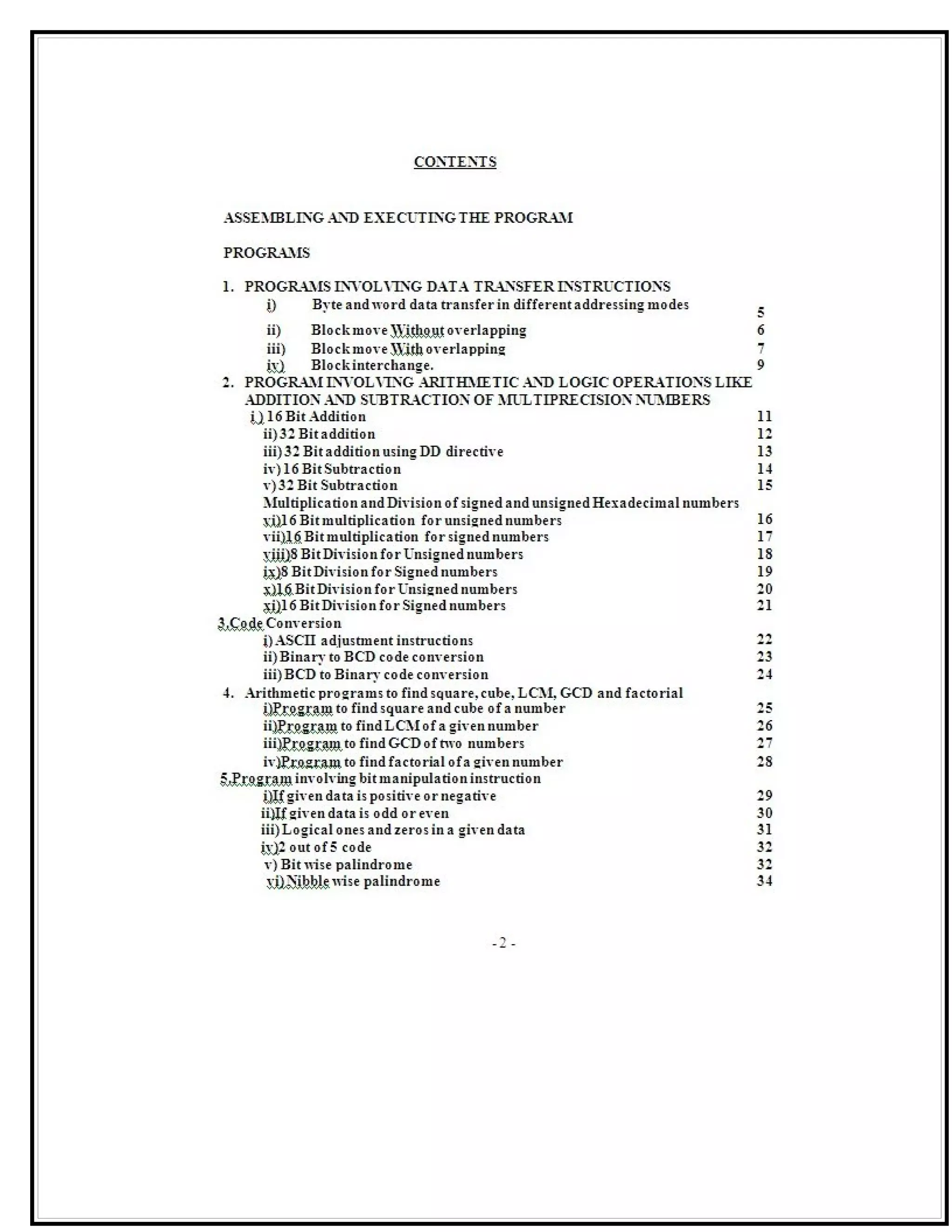 Microprocessor 8086-lab-mannual | PDF