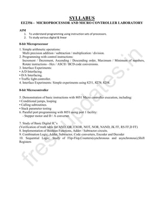 Microprocessor and Microcontroller Lab Manual! | PDF