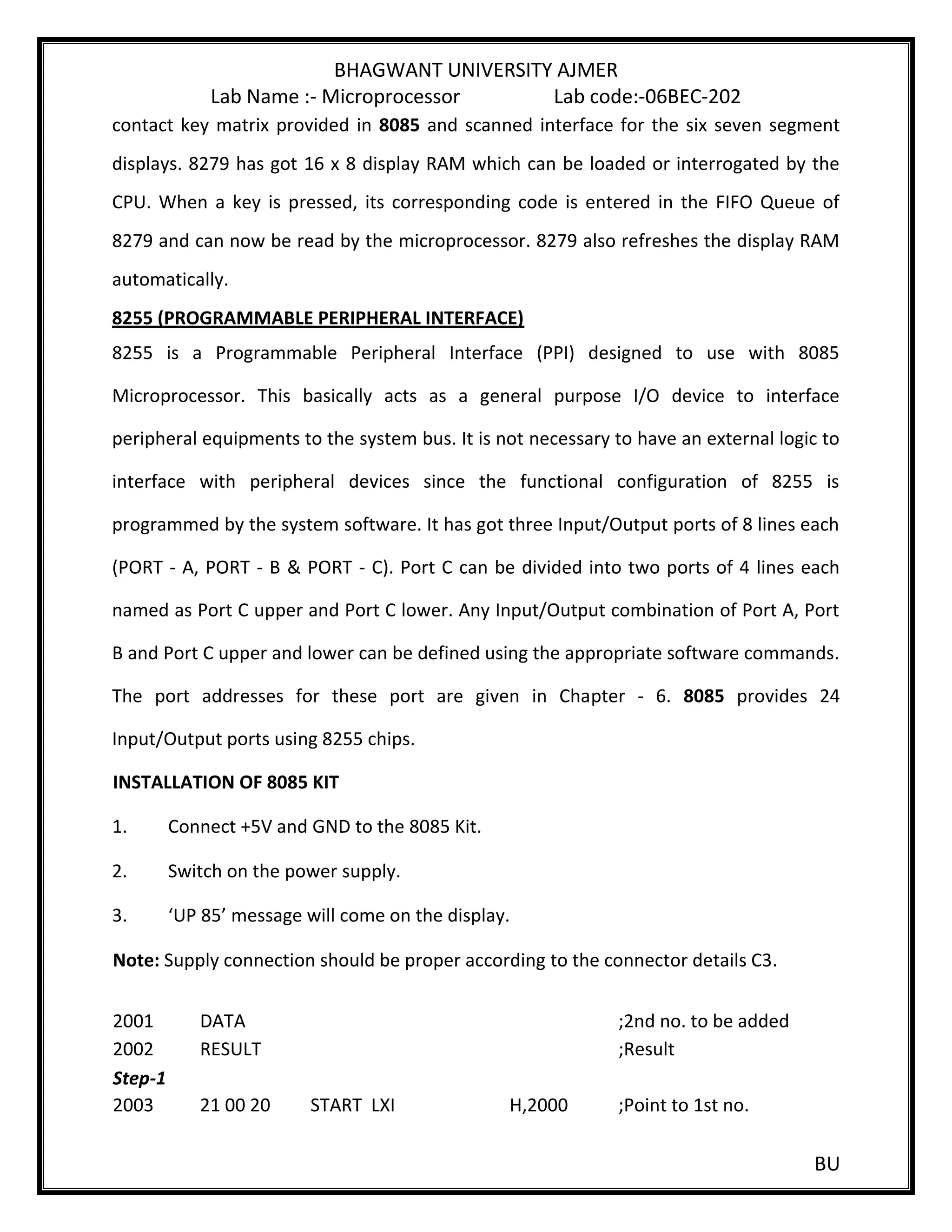 MICROPROCESSOR-LAB-VI-SEM.pdf | Operating Systems | Computer Software and Applications